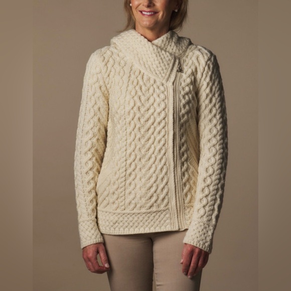 Aran Crafts | Sweaters | Aran Crafts 0 Merino Wool Cream Cowl Neck ...